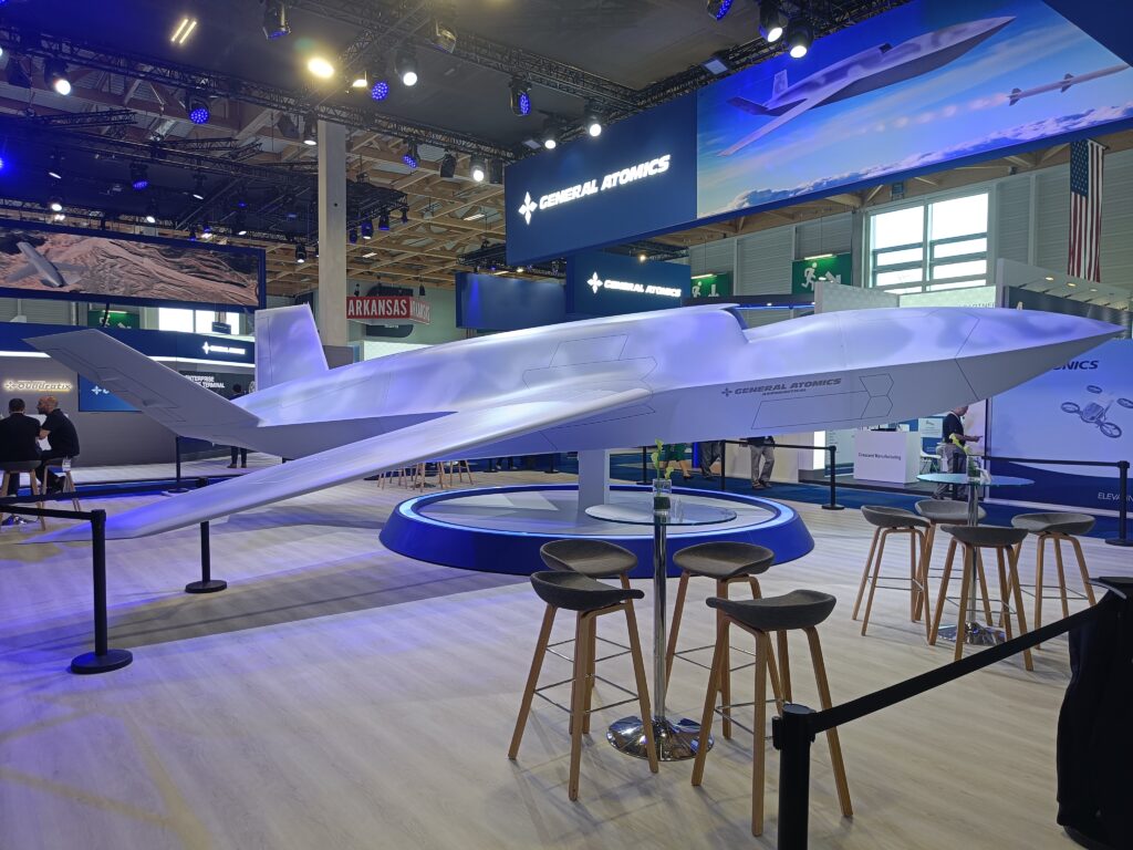 GA-ASI unveils new YFQ-42A Model at Paris Air Show.